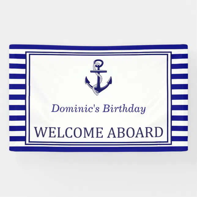 Nautical Banner - Navy - Anchor | Zazzle