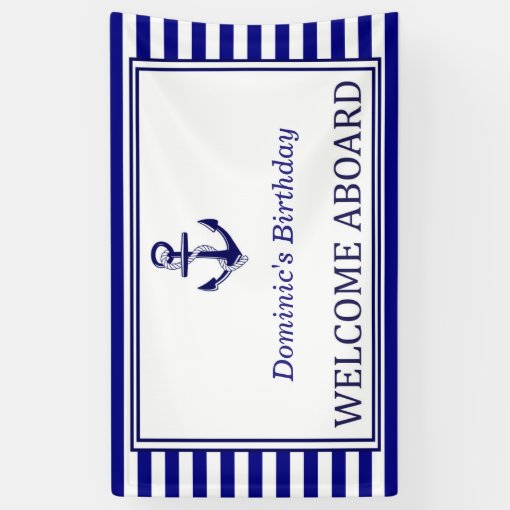 Nautical Banner - Navy - Anchor | Zazzle