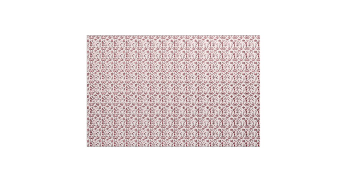 Nautical Beach Ocean Sea Pattern Fabric | Zazzle