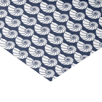 Nautical Beach Sea Shells Navy Blue White Coastal Tissue Paper | Zazzle