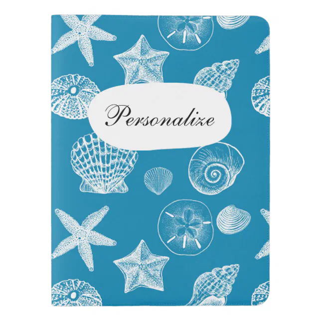 Nautical Beach Shells Aqua White Extra Large Moleskine Notebook | Zazzle