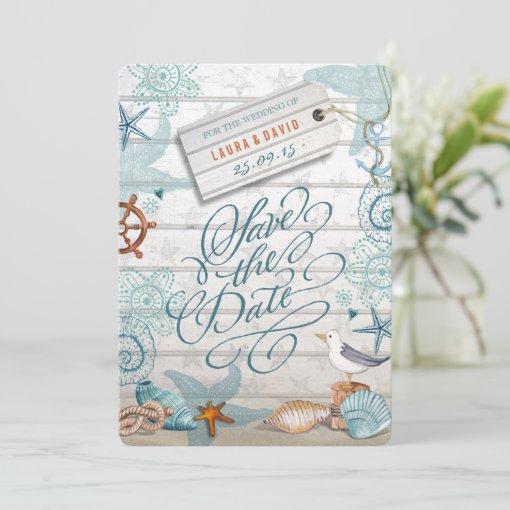 Nautical Beach Wedding | Save the Date | Zazzle