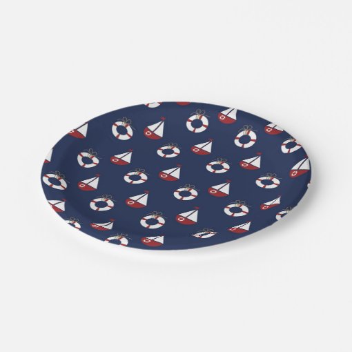Nautical Birthday Party Ocean Pattern Paper Plates | Zazzle