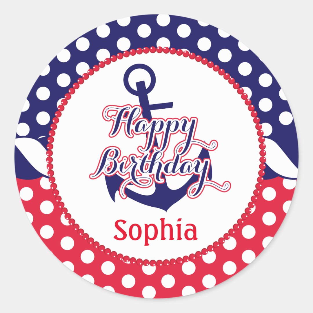 Nautical Birthday Stickers | Zazzle