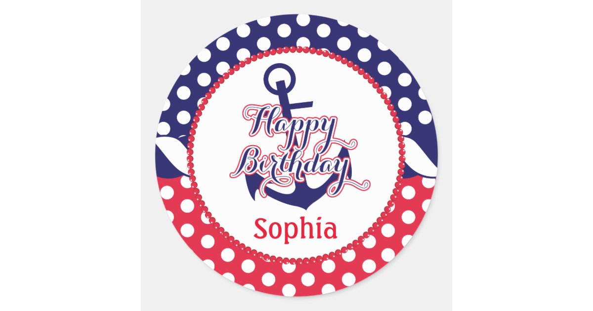 Nautical Birthday Stickers | Zazzle