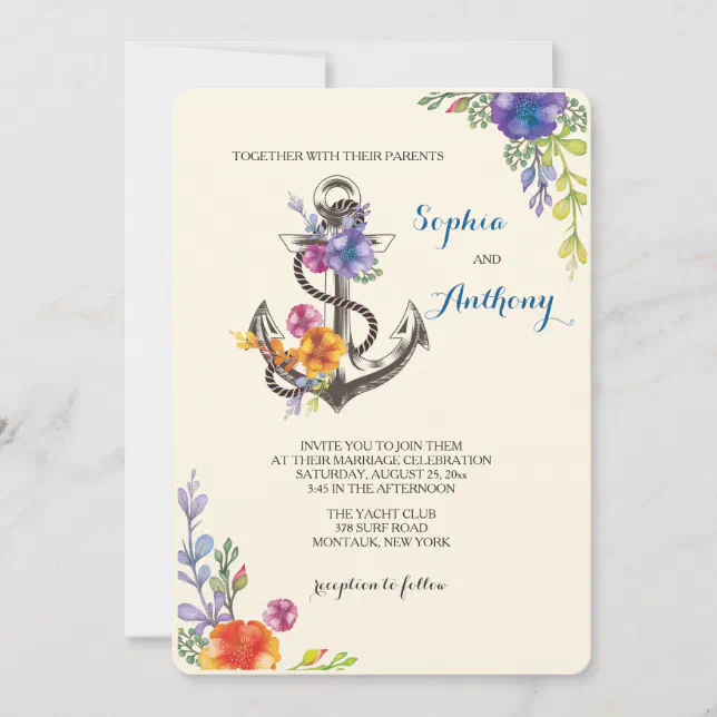Nautical Bliss Invitation | Zazzle