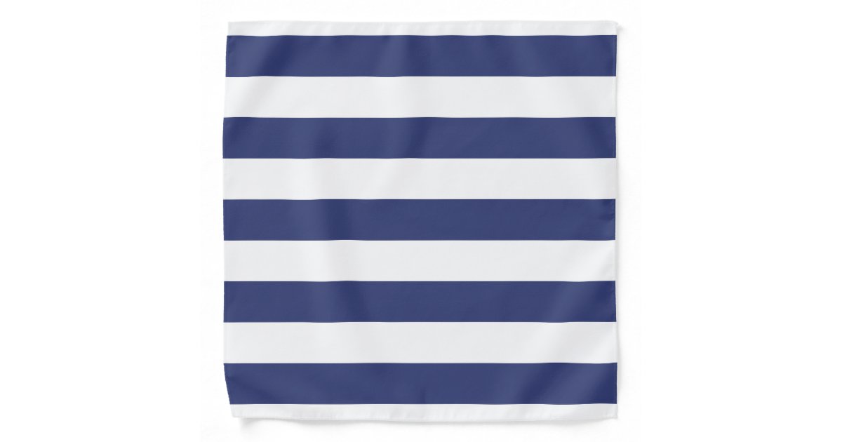 Nautical Blue and White Striped Pattern Bandana | Zazzle