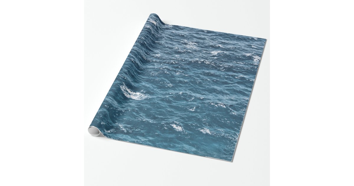 Nautical Blue Ocean Water Wrapping Paper | Zazzle