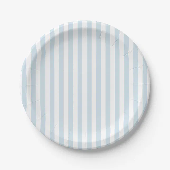 Nautical Blue Stripe Paper Plates | Zazzle