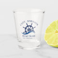 Nautical Blue Wave Navy Captain Ship Helm Boat Shot Glass | Zazzle