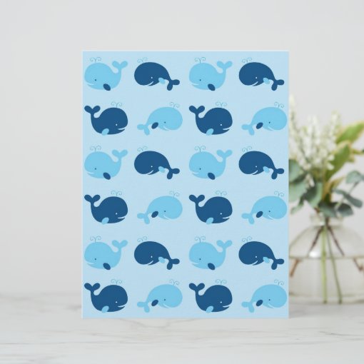 Nautical Blue Whale Baby Scrapbook Paper | Zazzle