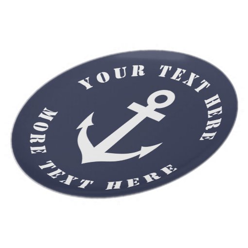 Nautical boat anchor custom melamine dinner plates | Zazzle