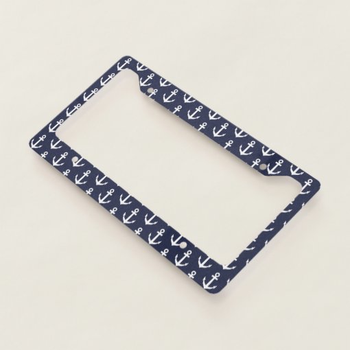 Nautical boat anchor pattern license plate frame | Zazzle
