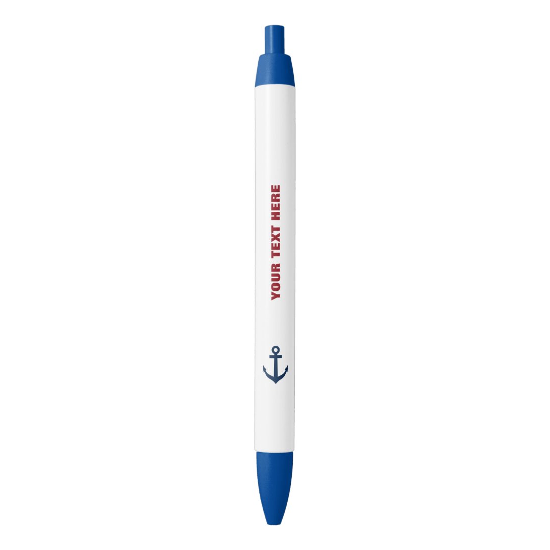 Nautical boat anchor pen with custom text | Zazzle