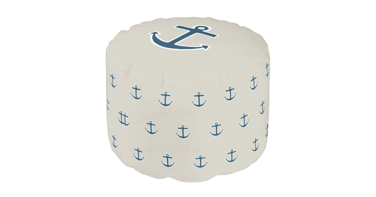 Nautical Boat Anchor Pillow Pouf Ottoman Seat | Zazzle