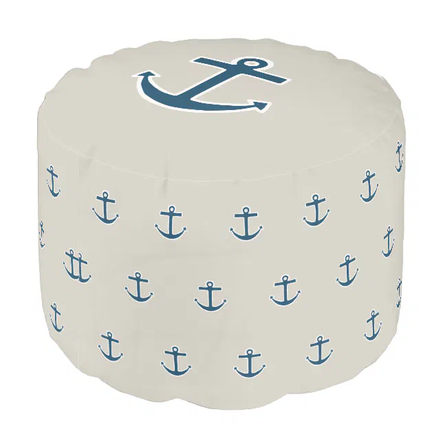 Nautical Boat Anchor Pillow Pouf Ottoman Seat | Zazzle