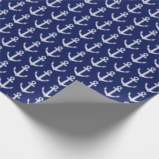 Nautical boat anchor print Christmas Holiday Wrapping Paper | Zazzle
