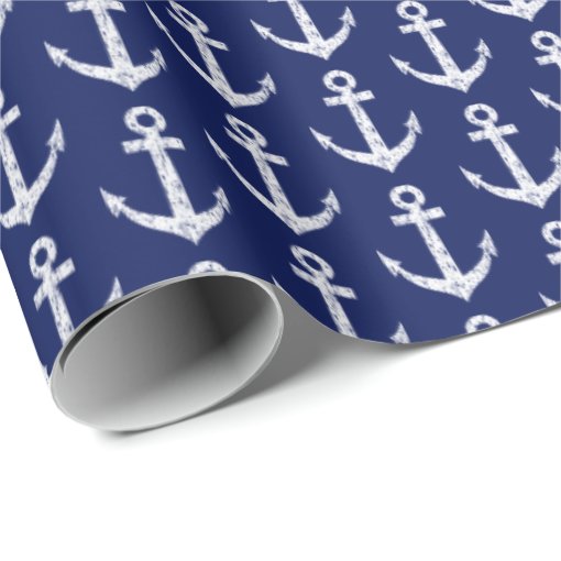 Nautical boat anchor print Christmas Holiday Wrapping Paper | Zazzle