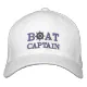 Nautical Boat Captain Custom Embroidered Baseball Cap | Zazzle