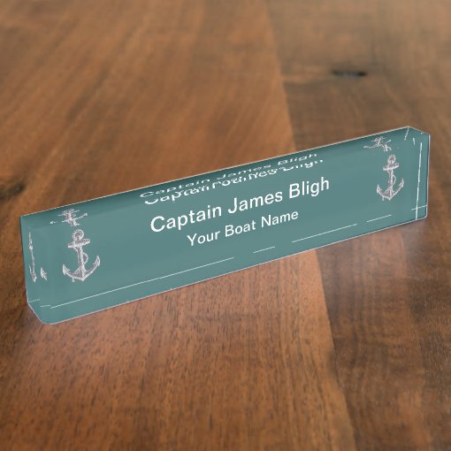 Nautical Boat Captain Desk Name Plates | Zazzle