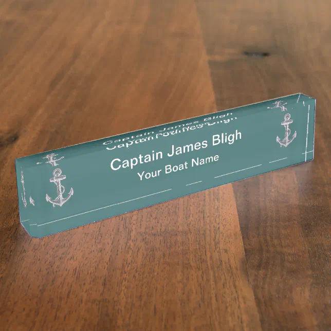 Nautical Boat Captain Desk Name Plates | Zazzle