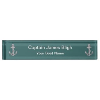 Nautical Boat Captain Desk Name Plates | Zazzle