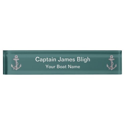 Nautical Boat Captain Desk Name Plates | Zazzle