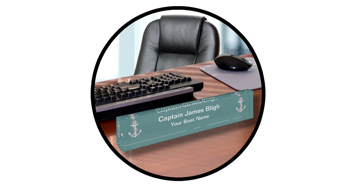 Nautical Boat Captain Desk Name Plates | Zazzle
