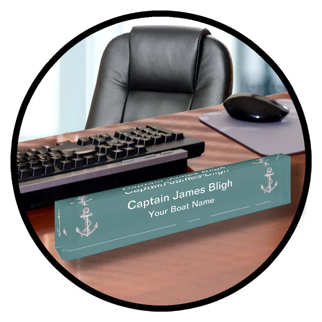Nautical Boat Captain Desk Name Plates | Zazzle