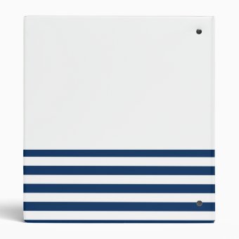 Nautical Boat Name,Gold Anchor Navy Blue Stripes 3 Ring Binder | Zazzle