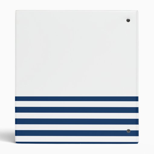 Nautical Boat Name,Gold Anchor Navy Blue Stripes 3 Ring Binder | Zazzle