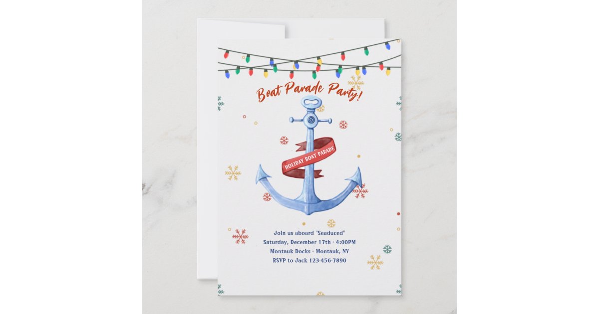 Nautical Boat Parade Party Invitation | Zazzle