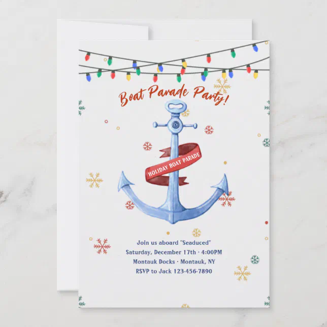 Nautical Boat Parade Party Invitation | Zazzle
