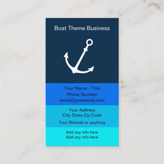 Nautical Boat Theme Deisgn Business Card | Zazzle.com