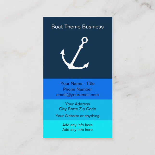 Nautical Boat Theme Deisgn Business Card | Zazzle