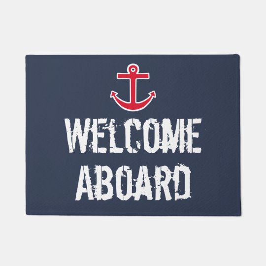 Nautical Boat Welcome Aboard Doormat Mat Rug T