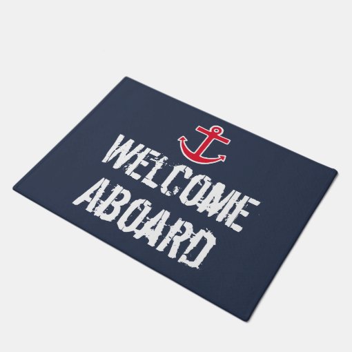 Nautical Boat Welcome Aboard Doormat Mat Rug T Zazzle