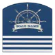 Nautical Boat Wheel, Navy Blue Stripes Door Sign | Zazzle