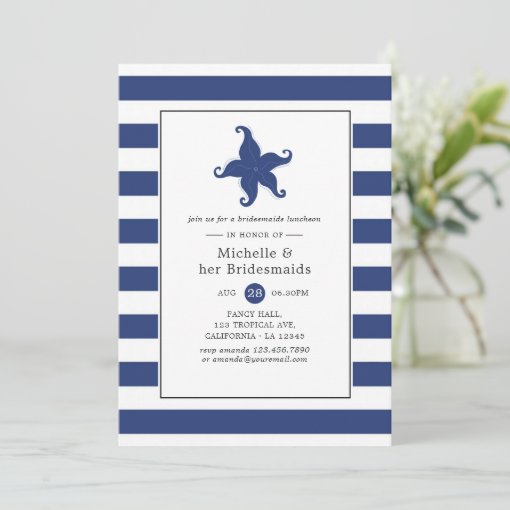 Nautical Bridesmaids Luncheon Invitation | Zazzle