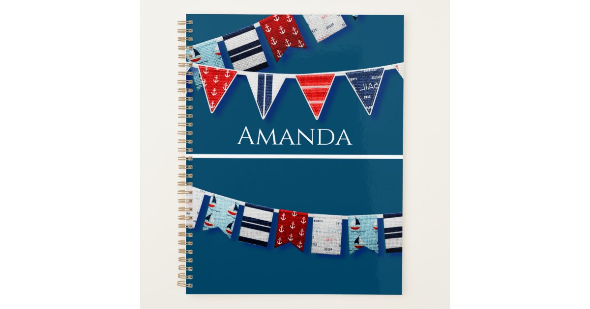 Nautical Bunting Planner | Zazzle