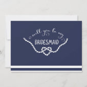 Nautical Calligraphy Will You Be My Bridesmaid Invitation | Zazzle