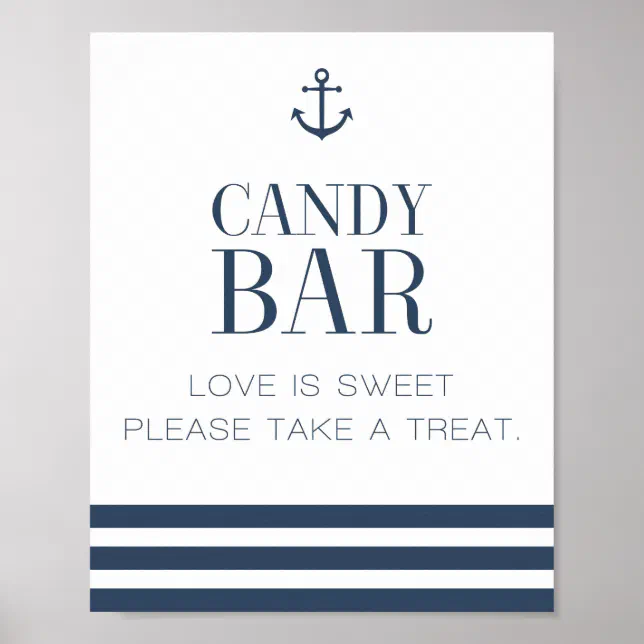 Nautical Candy Bar Wedding Sign | Zazzle