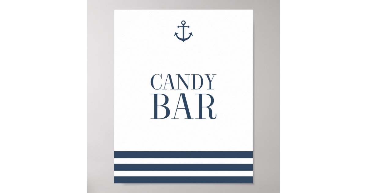 Nautical Candy Bar Wedding Sign | Zazzle