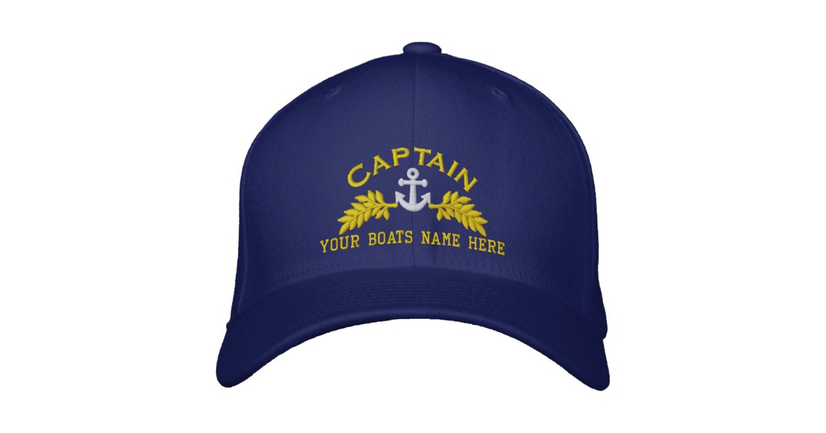 Nautical Captain boat anchor Embroidered Baseball Cap | Zazzle