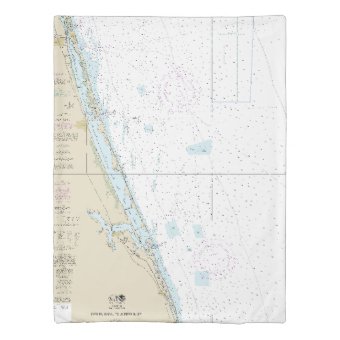 Nautical Chart Latitude Longitude: Stuart FL TWIN Duvet Cover | Zazzle