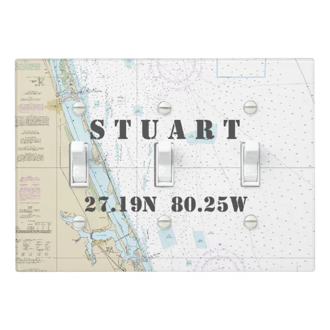Nautical Chart Latitude Longitude: Stuart, Florida Light Switch Cover ...