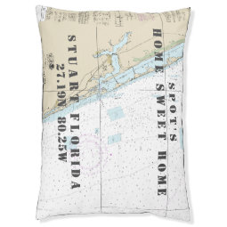 Nautical Chart Stuart Florida Pet's Name Pet Bed | Zazzle