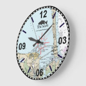 Nautical Chart Wall Clock - South Padre Island | Zazzle