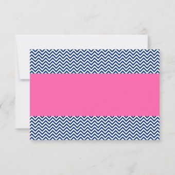 Nautical Chevron Anchor Blue Pink Response Card | Zazzle