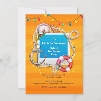 Nautical Christmas Boat Parade Invitation | Zazzle